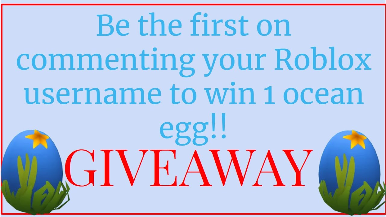 Comment your Roblox username to win 1 ocean egg! 🥚 | NetBlox | - YouTube