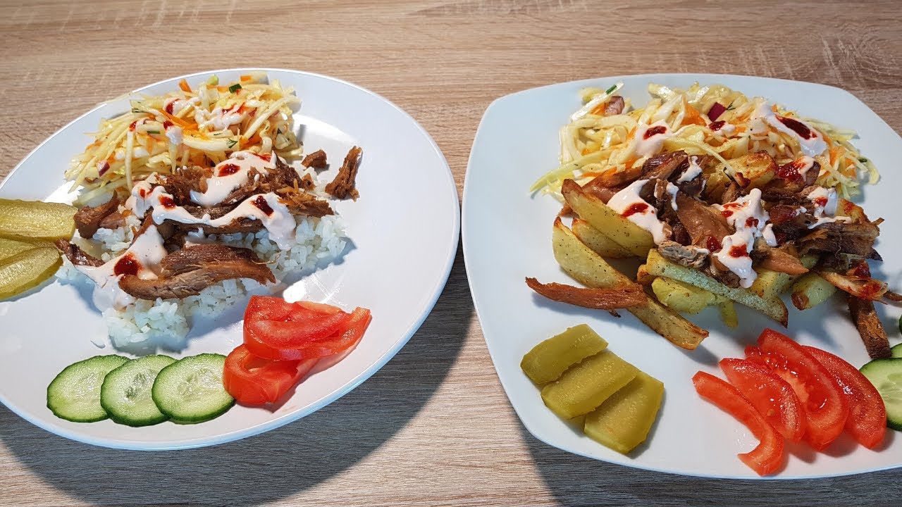 Domowy kebab na talerzu w dwóch wersjach - YouTube