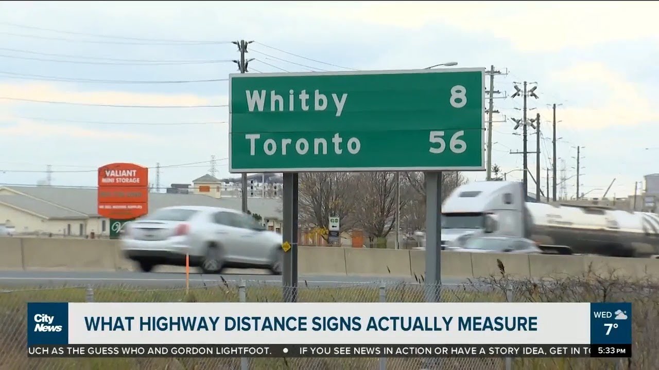 What highway distance signs actually measure - YouTube