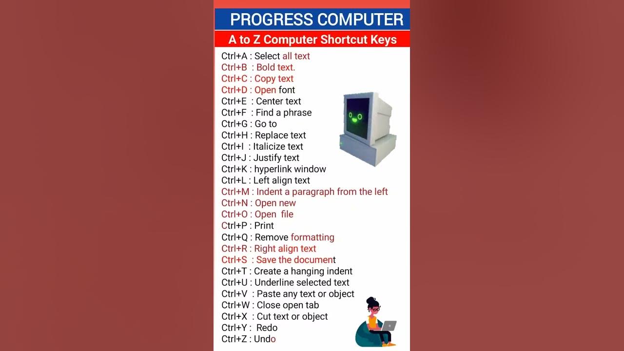 A to Z Computer Shortcut keys||#computer #shortcutkeys #computerknowledge - YouTube