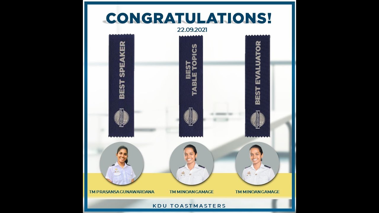 Award Winners for Best speaker, Table Topic Speaker & Evaluator for the ...