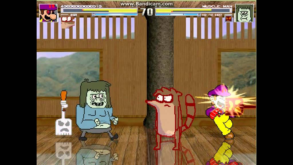 40000000000010 And Rigby vs. Muscle Man And High Five Ghost in M.U.G.E ...