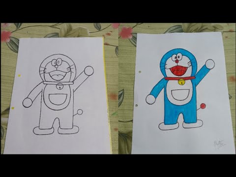How to draw Doremon step by step || Easy Step by Step Doremon drawing ...
