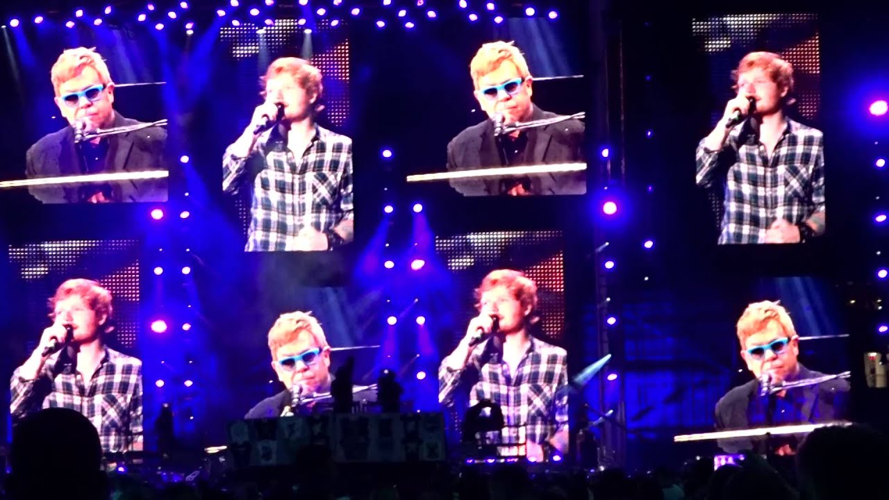 Ed Sheeran Elton John Don't go breaking my heart, Afire Love Wembley ...