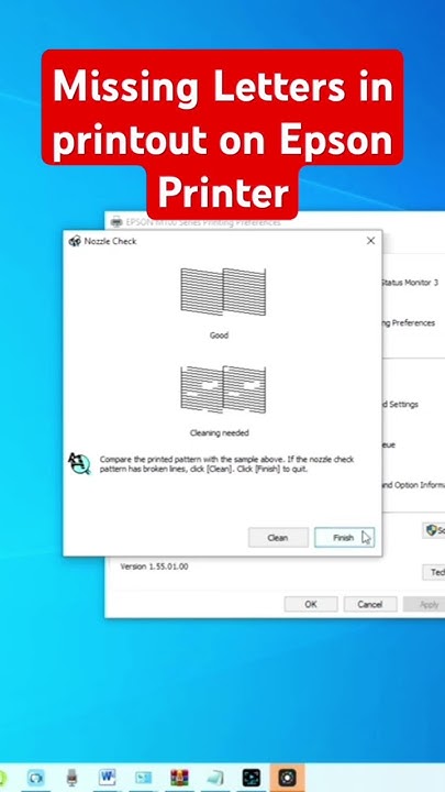 Missing Letters in Printout On Epson Printers - YouTube