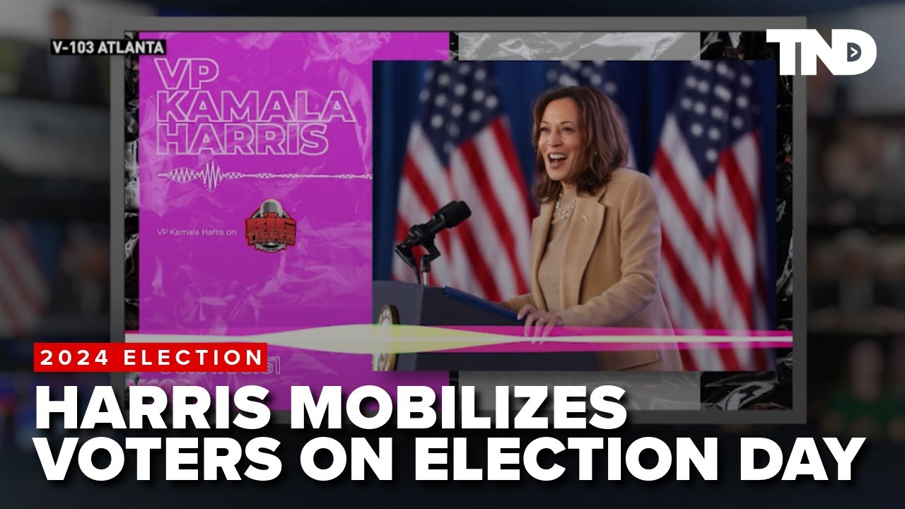 Harris spends Election Day mobilizing voters as results - YouTube
