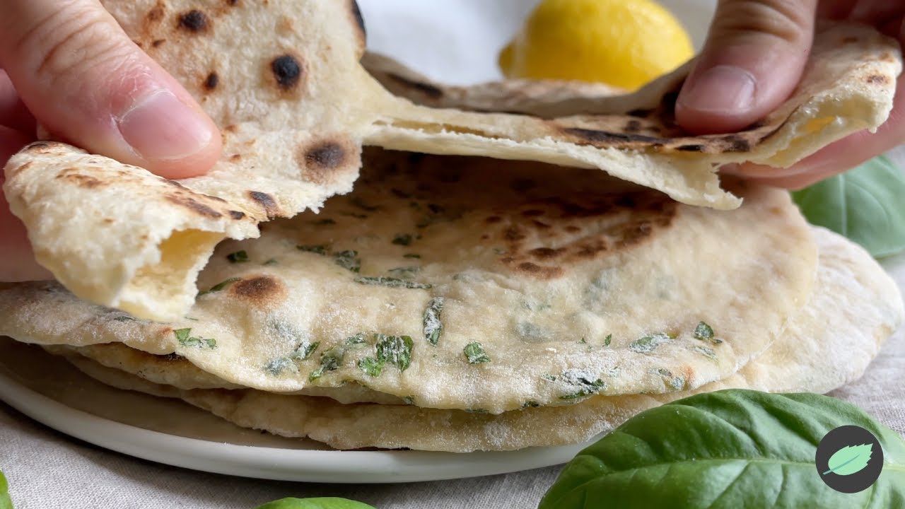 Super quick and easy NAAN 🫓 recipe » whole food plant based bread - YouTube