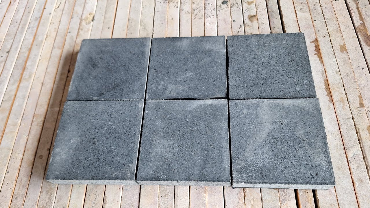 Batu Andesit Hitam Finishing Matte / Honned 10x10cm - YouTube