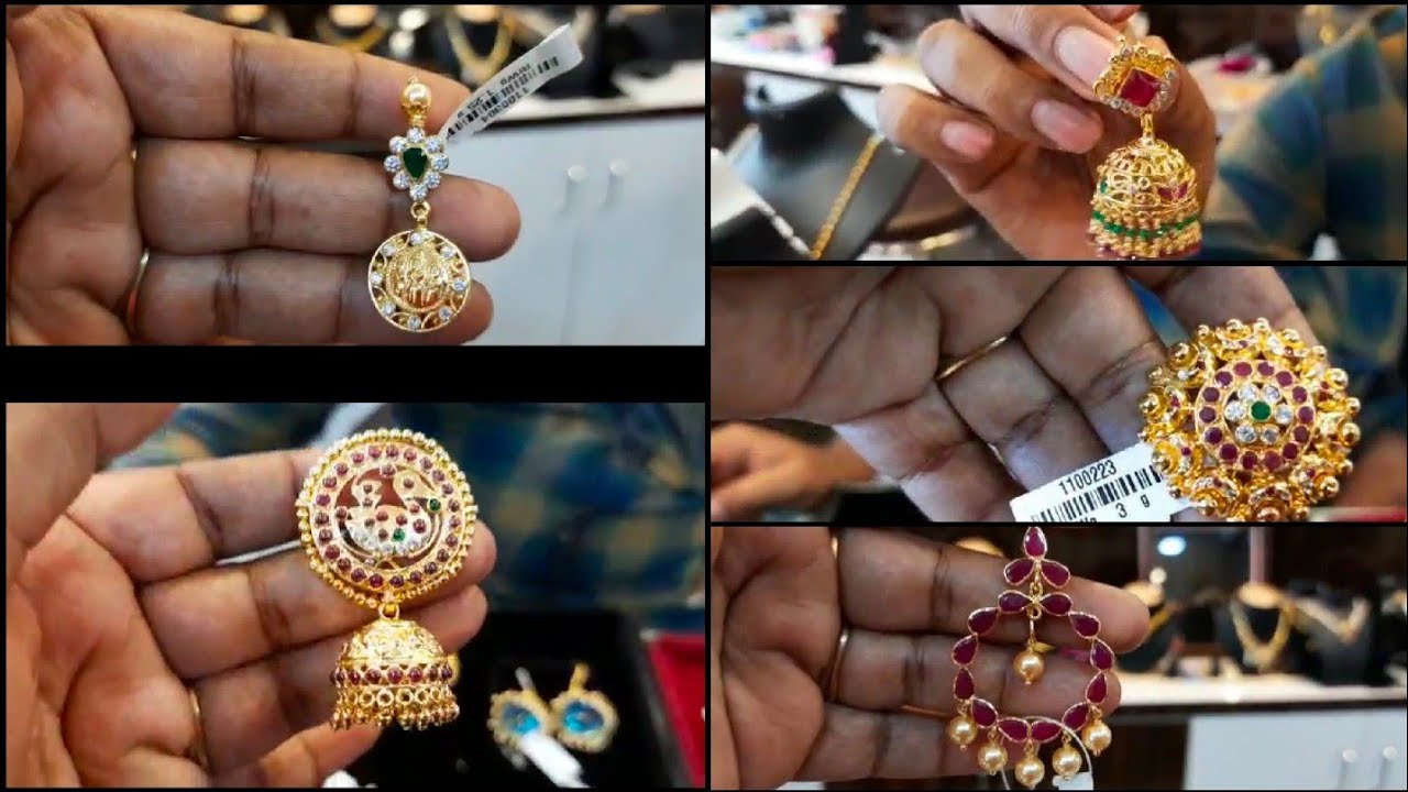 Gold sheet ear Rings with weight and address, light weight gold ear ...