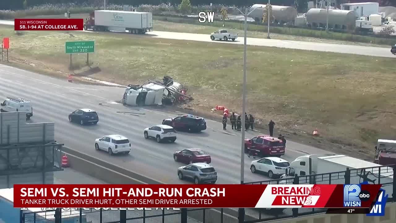 Semi vs. semi hit-and-run on I-41/94 near Mitchell Int. Airport causes ...