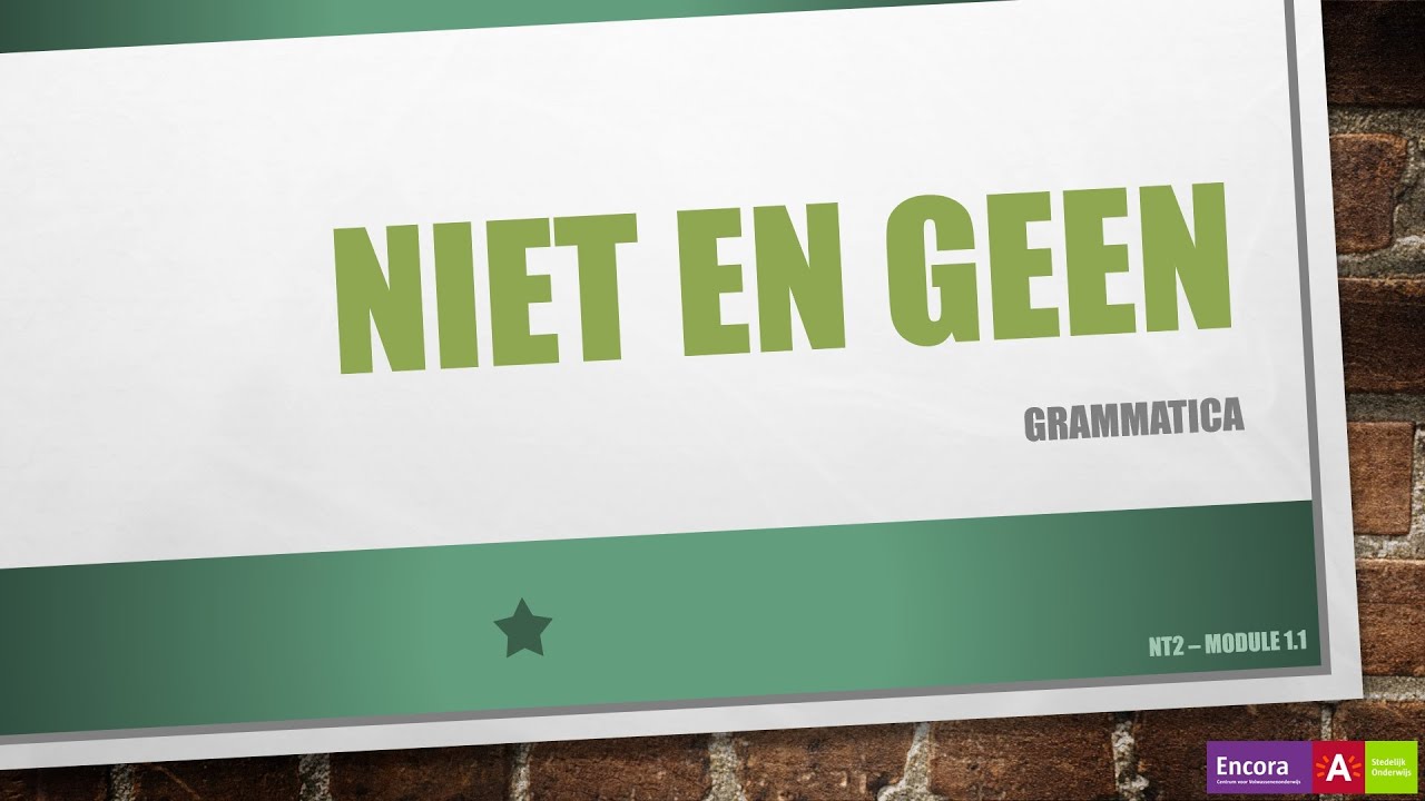 Niet en geen - YouTube