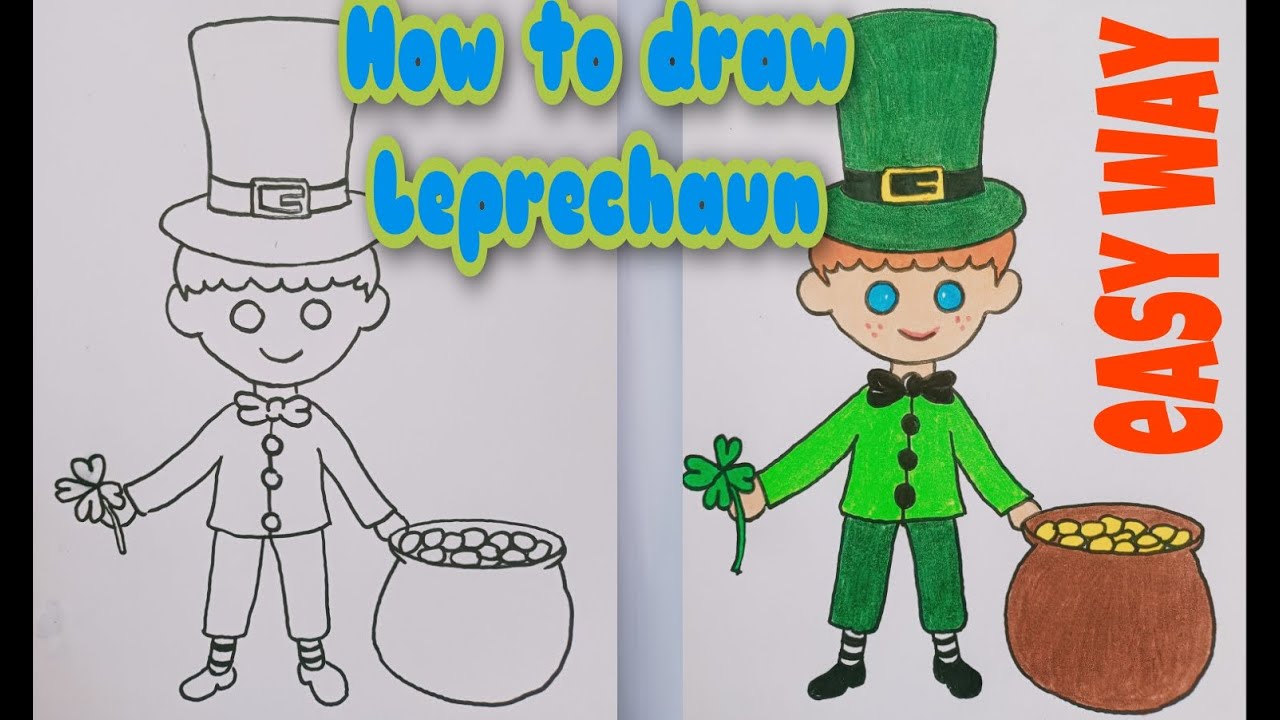 how to draw a leprechaun from St. Patrick's day | St. Patrick's day's ...