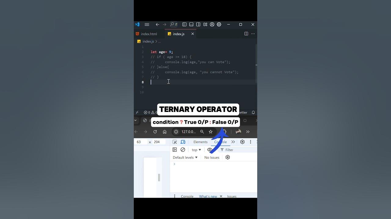Ternary Operators In Javascript Codewithimraan Coding Javascript Youtube