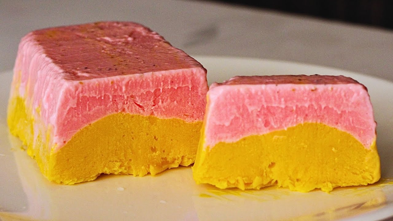 Mango - Raspberry Ice Cream Recipe | बिना क्रीम बिना मशीन आइसक्रीम ...