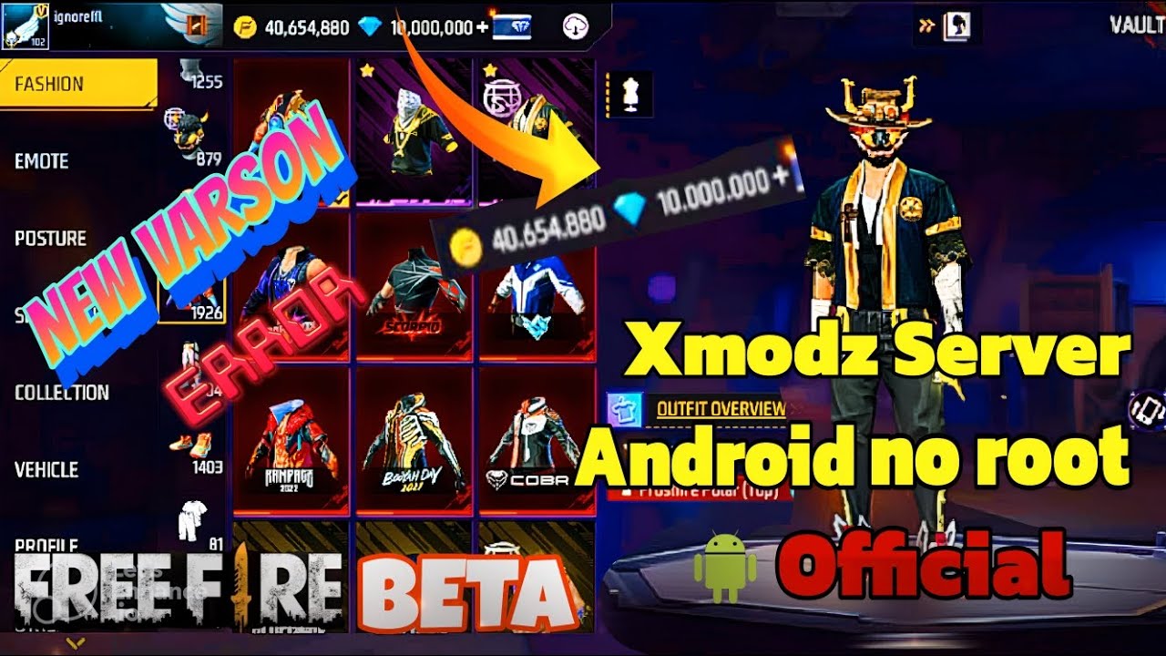 Free Fire | 🔥 Xmodz Server new varson For Non Rooted Android is out now ...