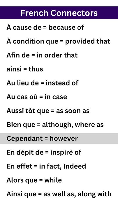 Frenhc connectors, french for begginers, french vocabulary #learnfrench ...