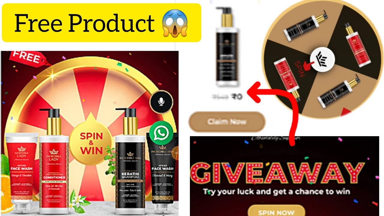 💯 Free product loot offer|| Giveway alert|| spin&win free sample loot ...