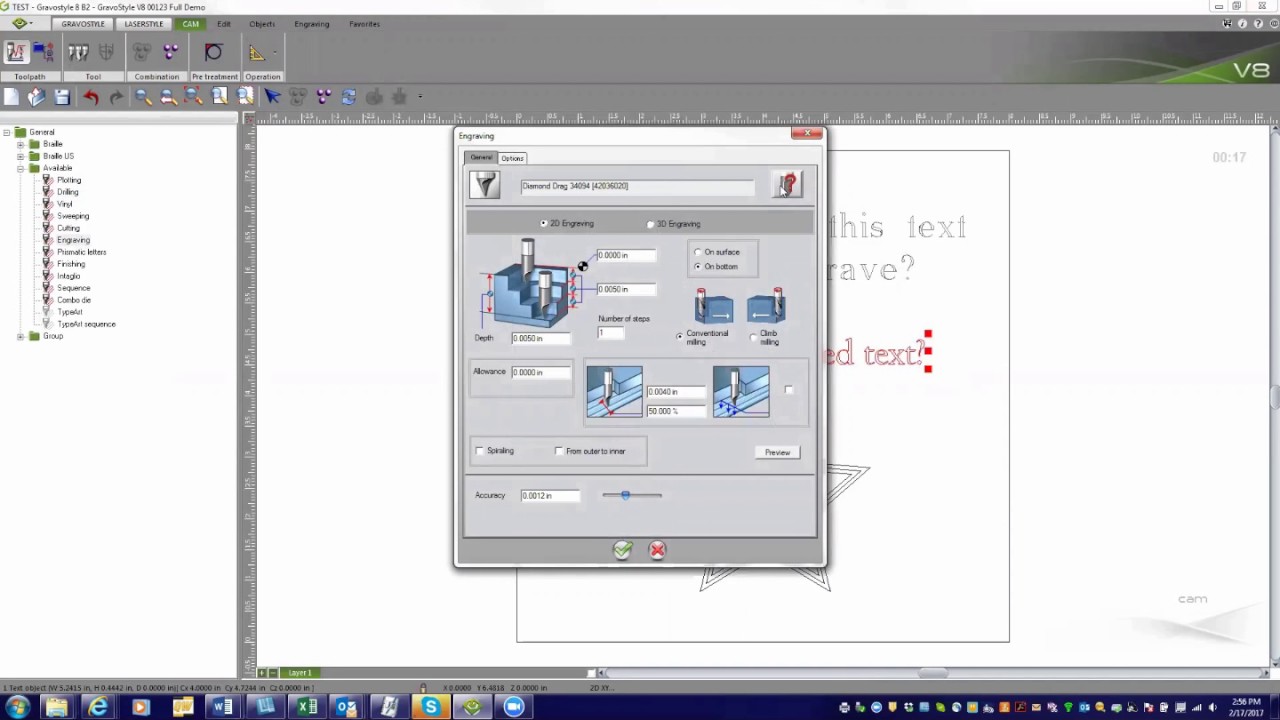 Determining engraving time in the CAM Module of Gravostyle - YouTube