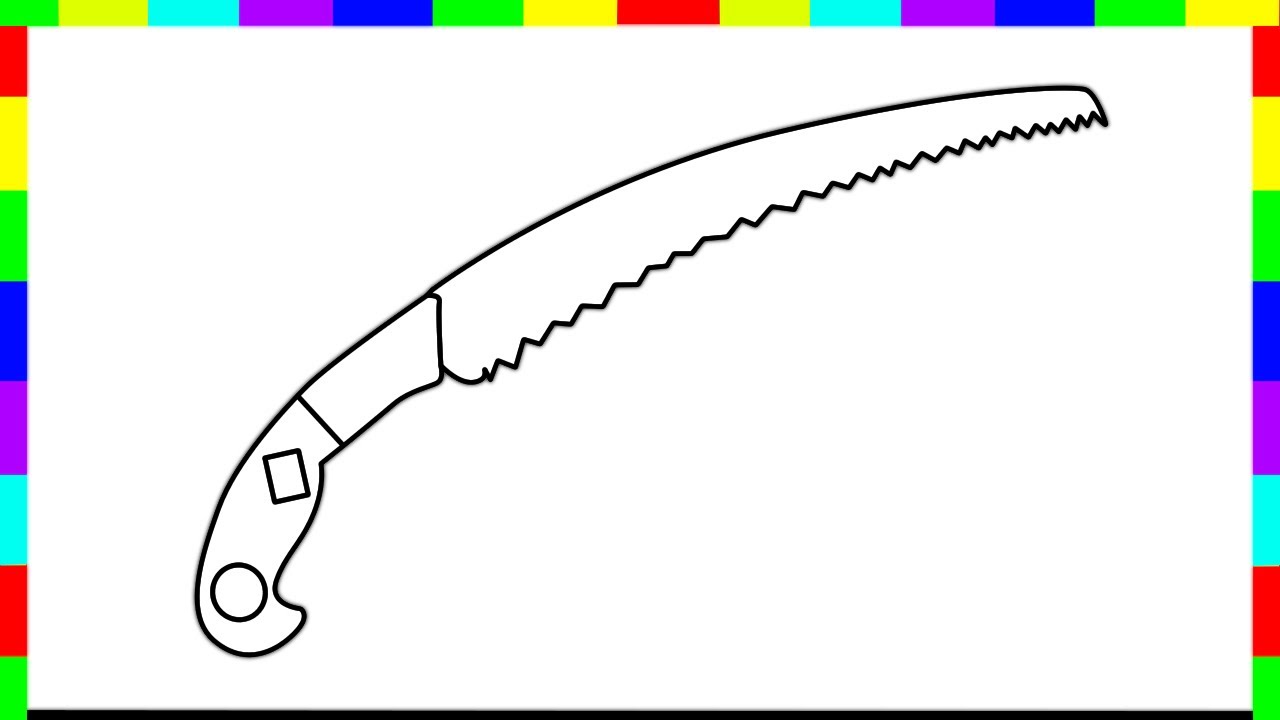 Pruning Saw Drawing | How to draw a Pruning Saw step by step for ...