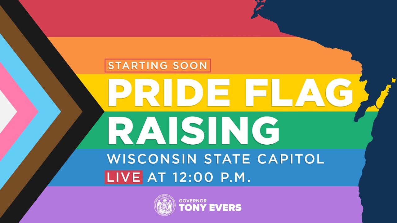 Governor Evers at the Pride Flag Raising at the Wisconsin State Capitol ...