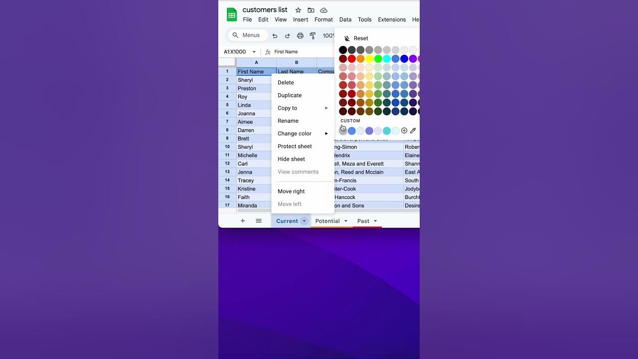 How to color code sheets inside the spreadsheet? 🎨 #googlesheets # ...