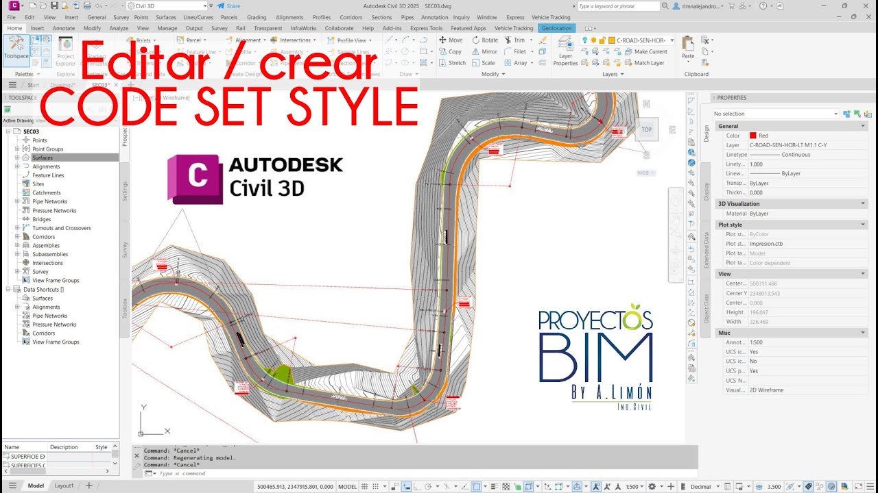 Crear o editar CODE SET STYLE Civil3D - YouTube
