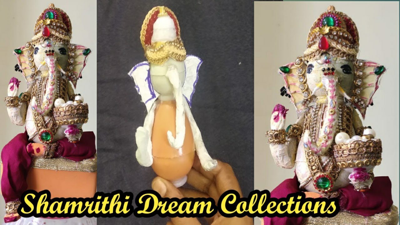How to make God Ganesha Doll in home|DIY Ganesha doll making|Best out ...