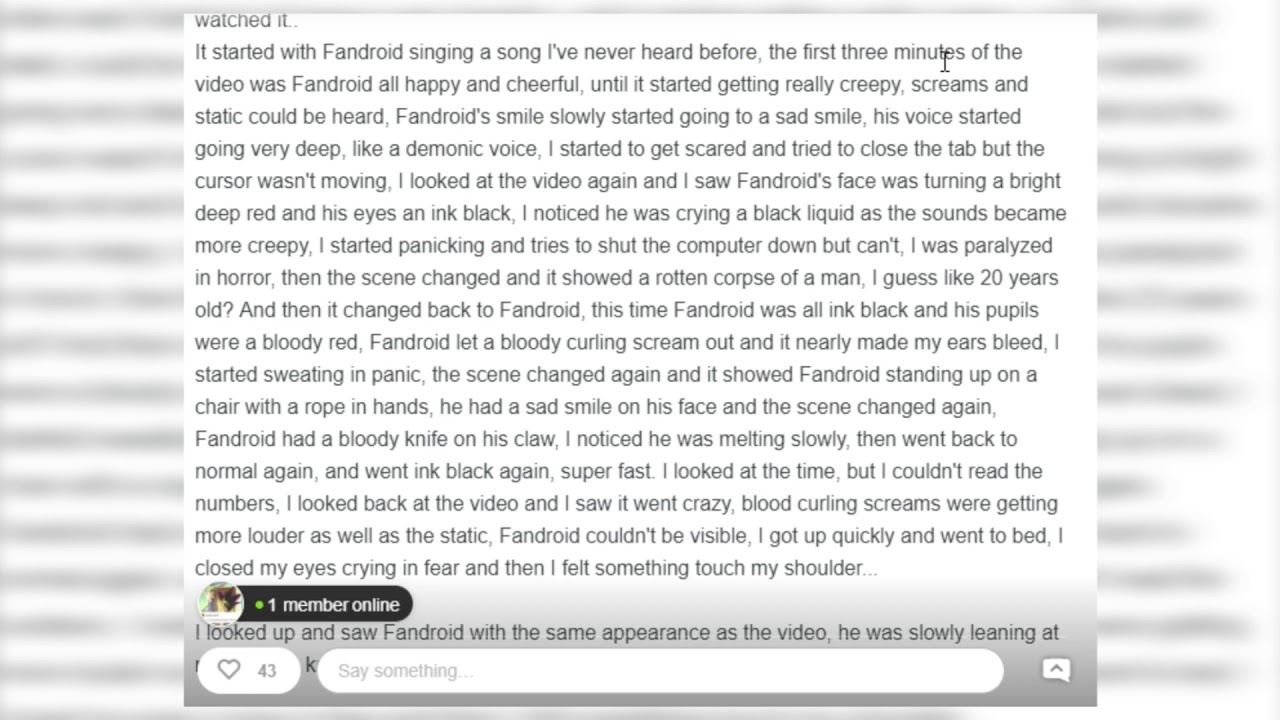 Knife on his claw Fandroid Creepypasta (Creepypasta Reading) - YouTube