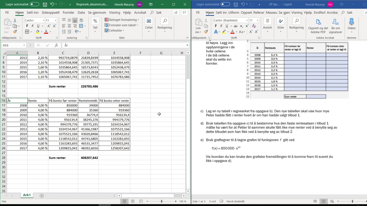 2P Sparing med renters rente og regneark i excel - YouTube