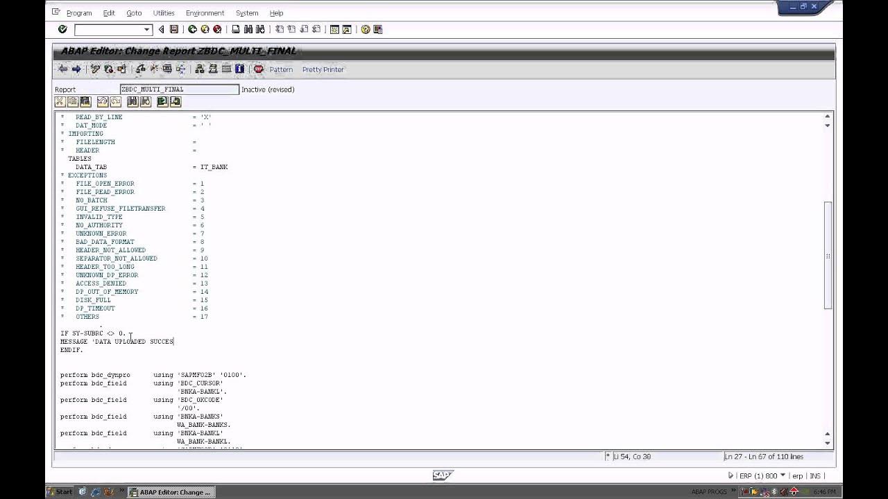 SAP-BDC Upload Using Multiple method - YouTube