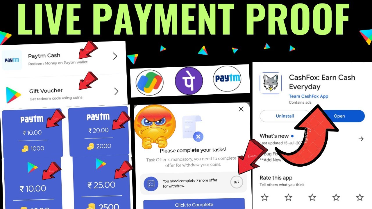 Cash Fox App Payment Proof | Free Google Play Redeem Code | Free Redeem ...