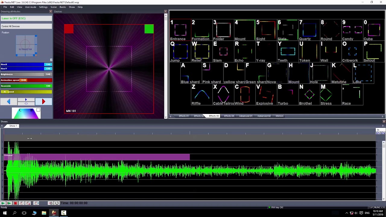 06 - Music Synchronized Laser Show / part 1 - Fiesta Software - YouTube