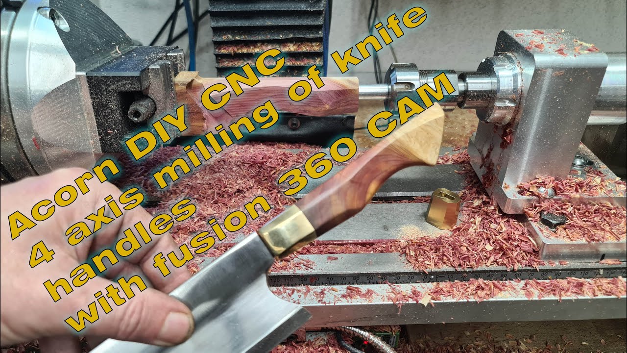Acorn DIY CNC milling of knife handles with 4 axis - YouTube