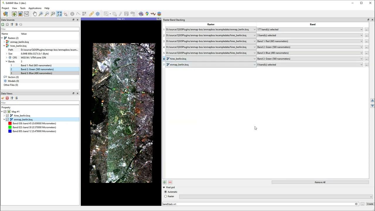 Raster Band Stacking in EnMAP-Box v3.12 - YouTube
