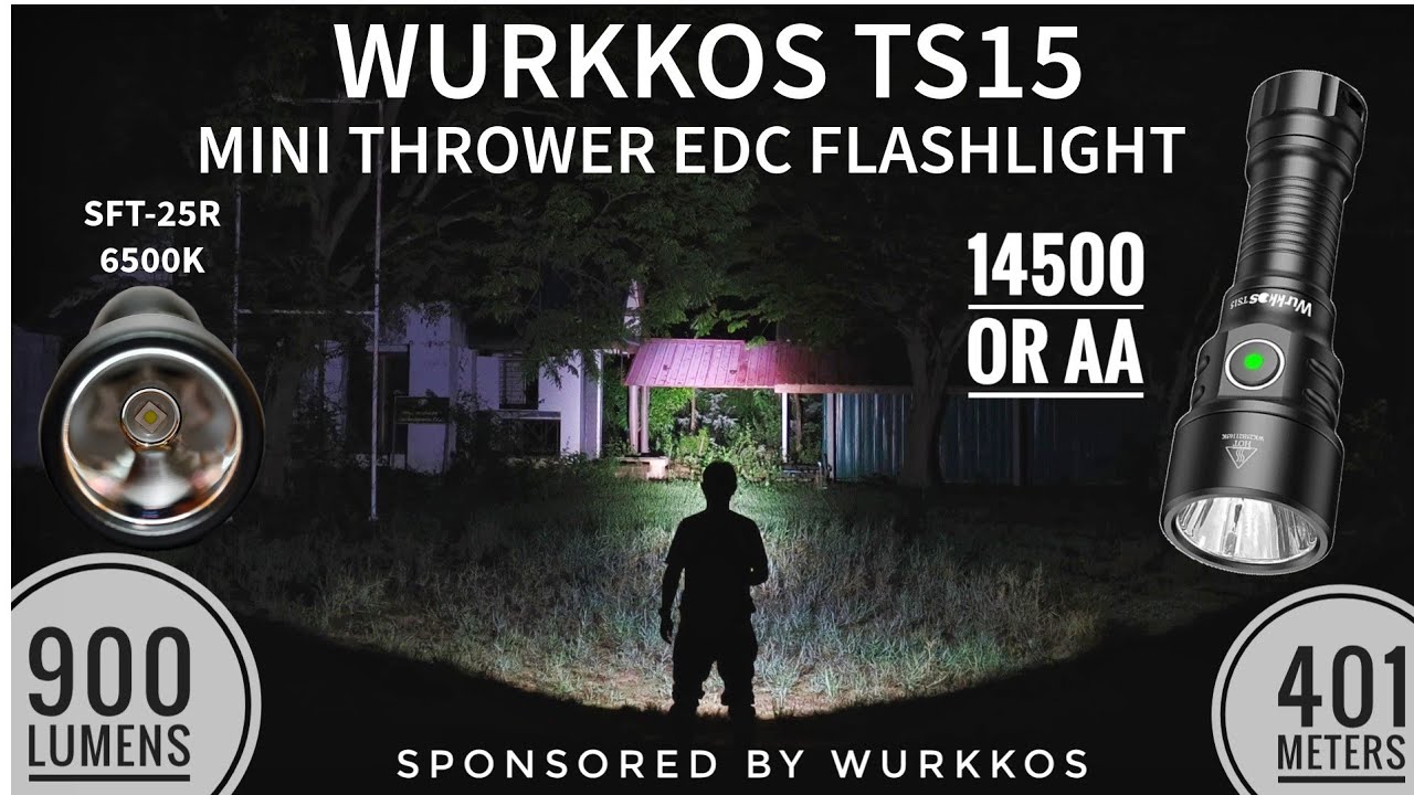 Wurkkos TS15 - Mini Thrower Flashlight & Beamshots Comparison Against ...