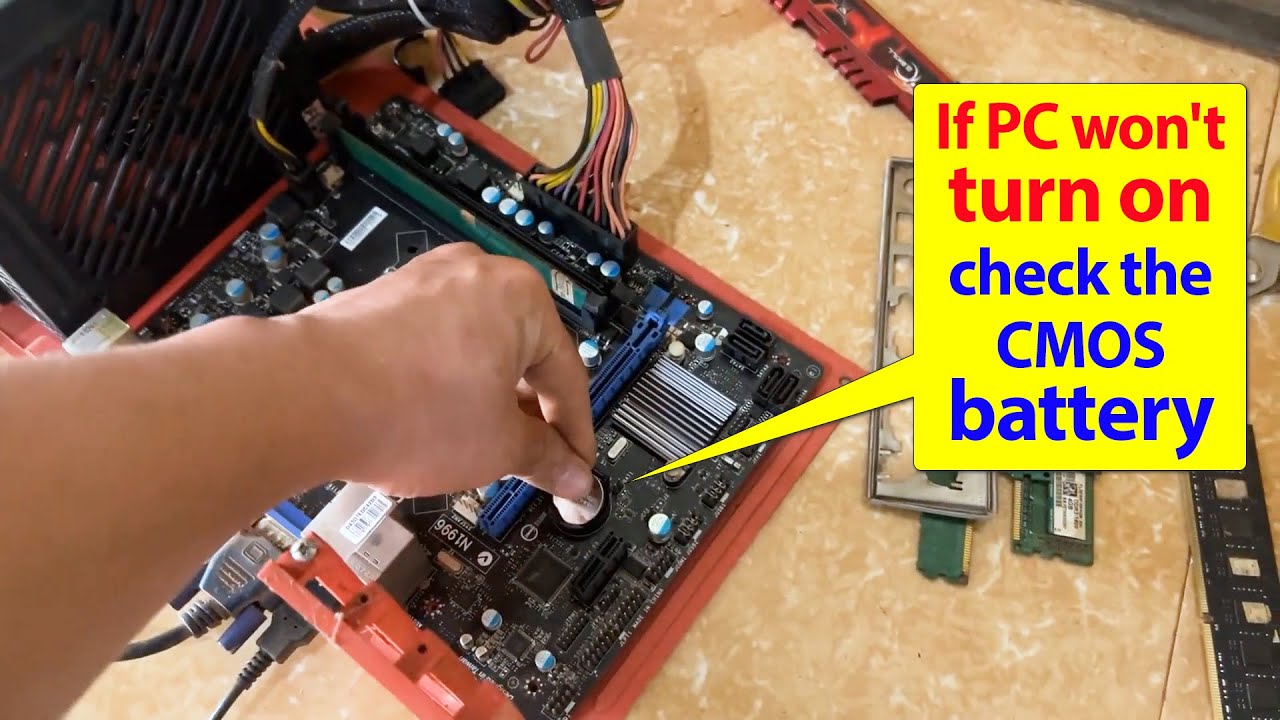 If the PC won't turn on, check and replace the CMOS battery of the ...