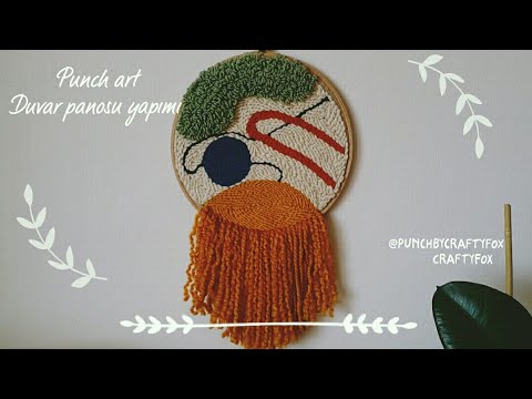 Punch Nakışı ile duvar panosu yapımı/ punch needle art/ kalın punch çalışması