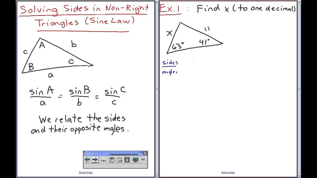 MFM2P Sine Law Part 1 of 2 - YouTube