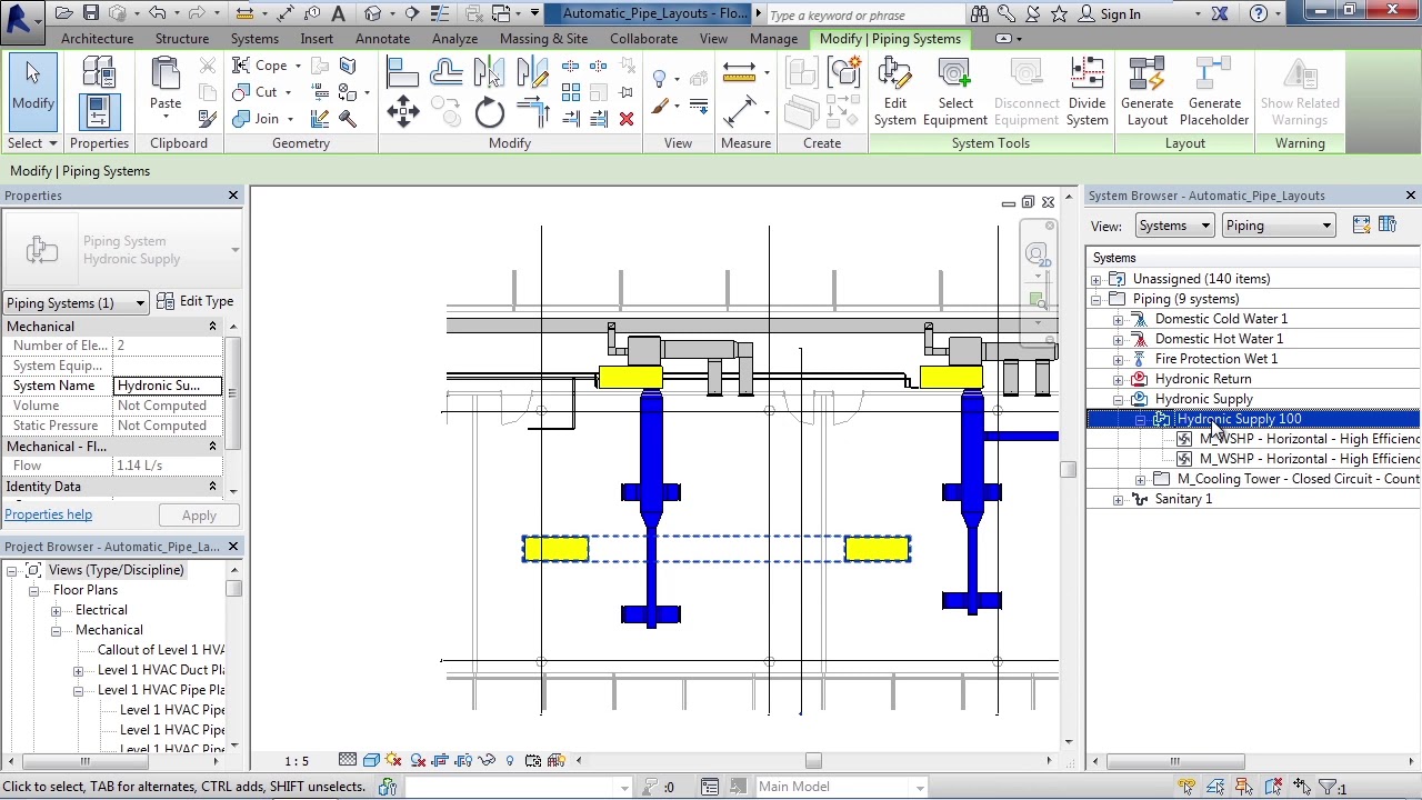 Learning Autodesk Revit MEP | 091 Automatic Pipe Layouts - YouTube
