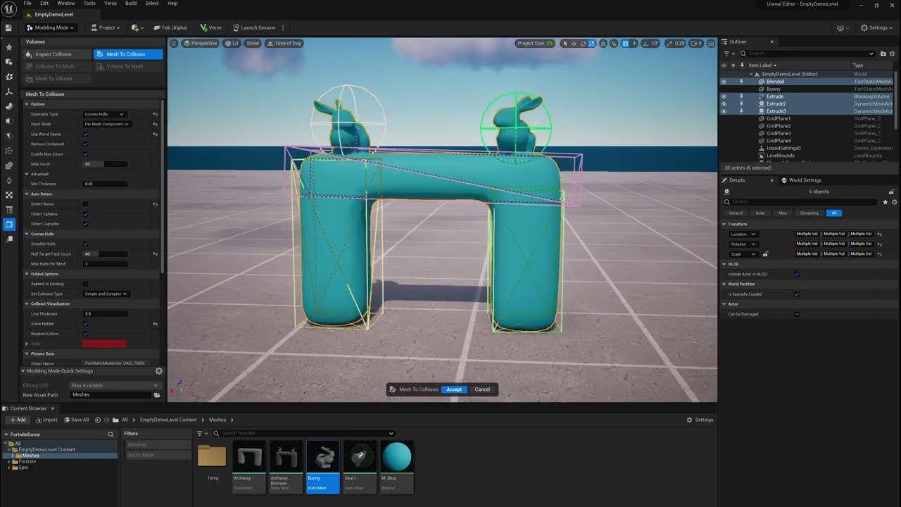 UEFN Modeling Mode - Part 4 - Manual Simple Collision Setup - YouTube