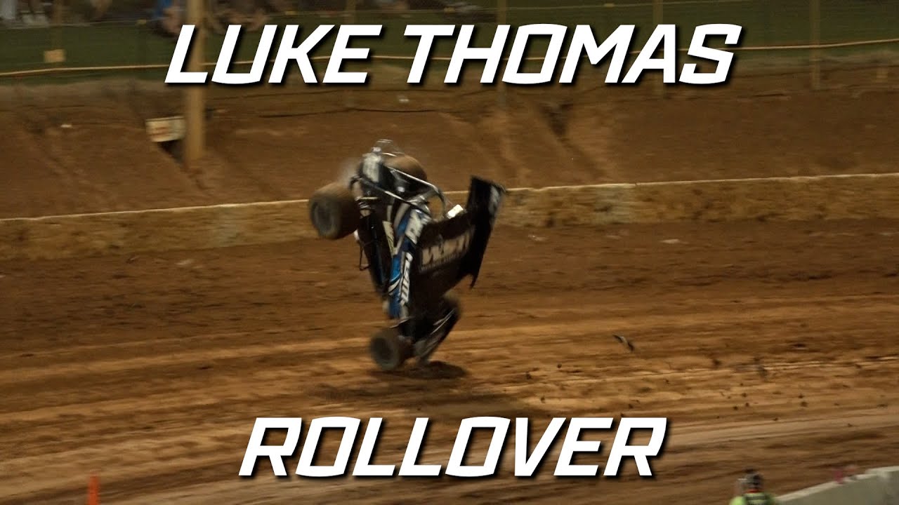 Sprintcars: Luke Thomas Rollover - Archerfield Speedway - YouTube