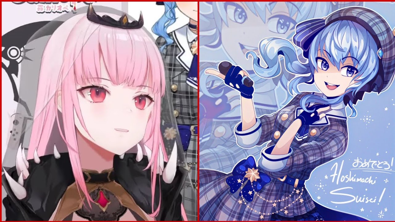 Calli really admires Suisei + the finished drawing - YouTube