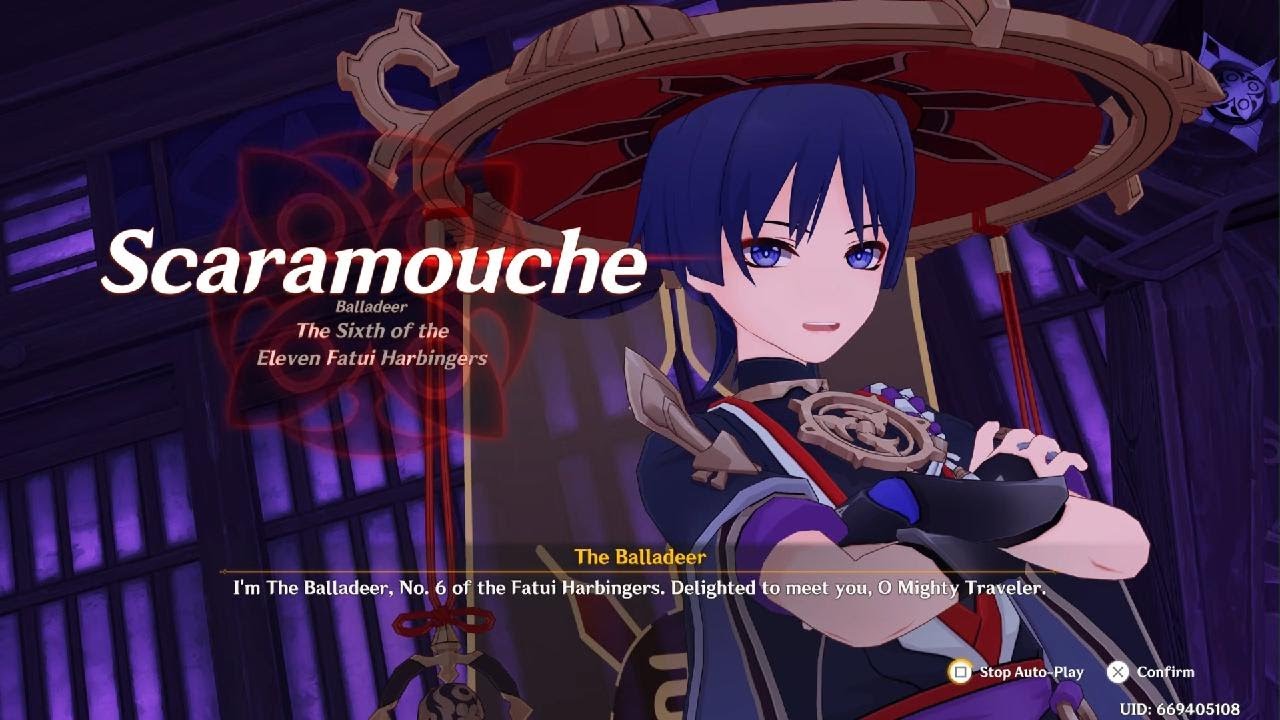 Genshin Impact scaramouche the balladeer Introduction cut scene - YouTube