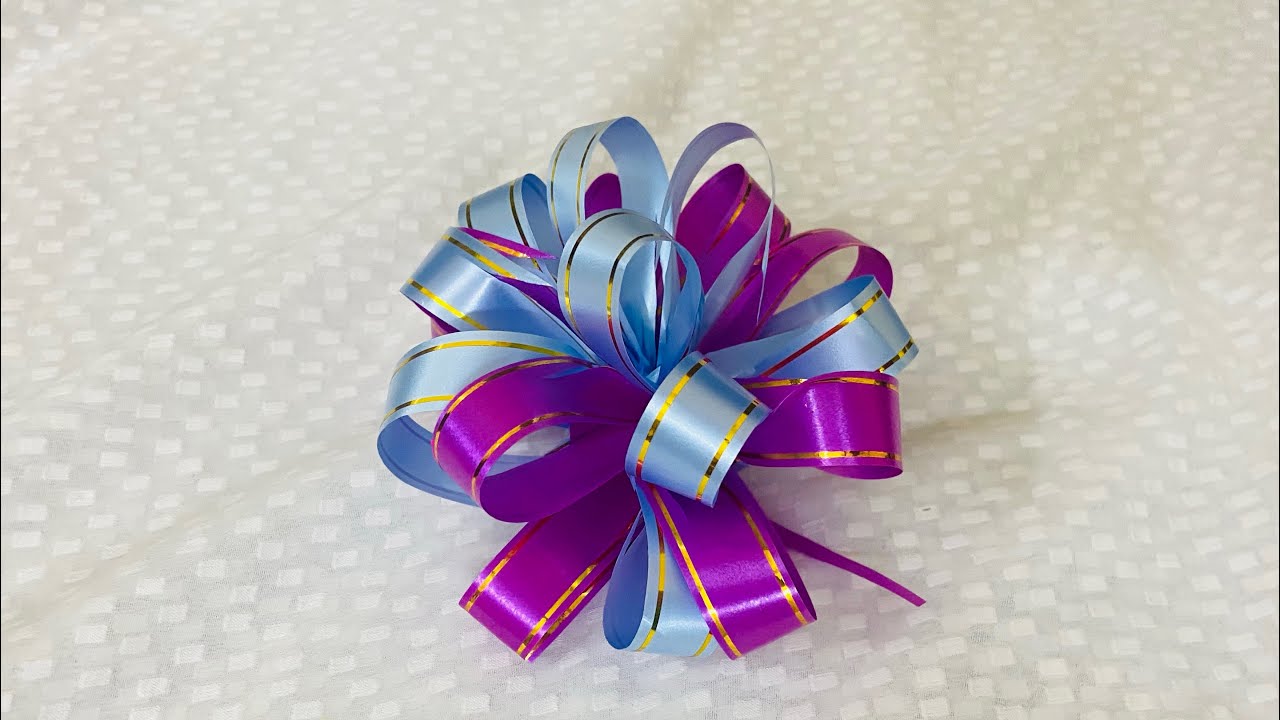 Easy Puffy Bow making | Ribbon ideas |Gift box Decoration idea |Puffy ...