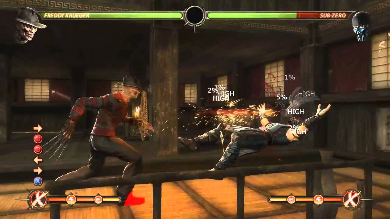 Mortal Kombat 9 - Freddy Krueger обучение + комбо - YouTube