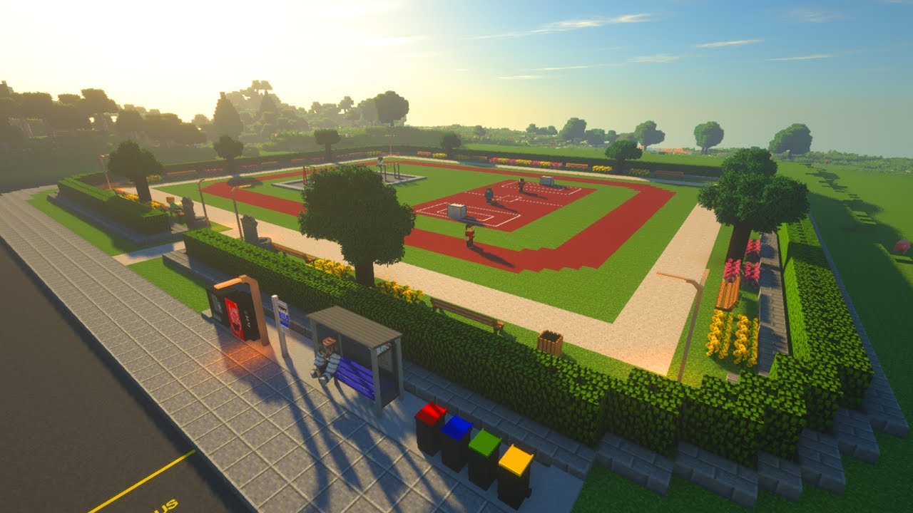 MINECRAFT THE MOST INCREDIBLE PARK (SUNNYVILLE CITY PARK) TIMELAPSE ...