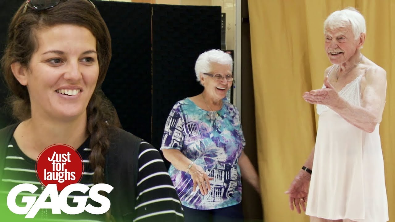 Old Man Struts His Stuff In A Woman's Night Gown - YouTube