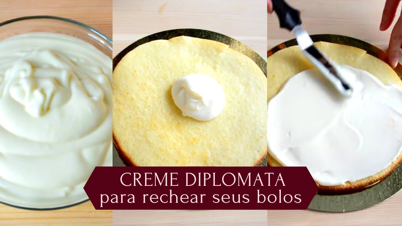 CREME DIPLOMATA PARA RECHEAR SEUS BOLOS | RECEITA DE CREME PARA RECHEIO ...