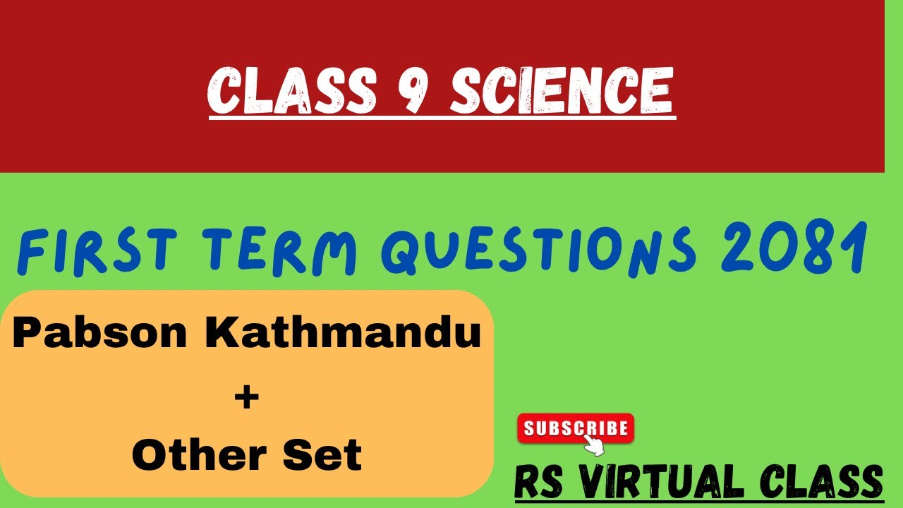 Science 9 || Pabson Kathmandu and other set || First Exam 2081 - YouTube
