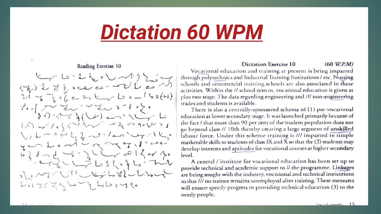 #Passage 10 | 60 WPM English Shorthand Dictation | Speedography ...